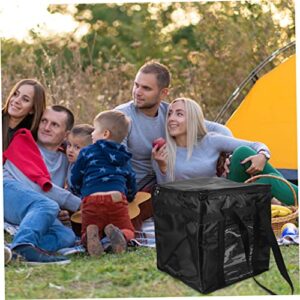 Zerodeko Cooler Box Food Carrying Bag Food Warmer Bag Heated Pizza Bags Food Bag Portable Cooler with Lid Insulated Bags for Foldable Grocery Bags Grocery Shopping Bag Aluminum Film Black