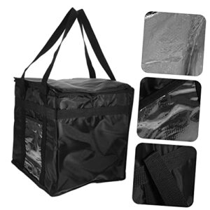 Zerodeko Cooler Box Food Carrying Bag Food Warmer Bag Heated Pizza Bags Food Bag Portable Cooler with Lid Insulated Bags for Foldable Grocery Bags Grocery Shopping Bag Aluminum Film Black