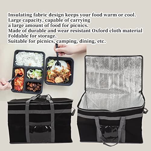 Insulated Bag, 38L Large Capacity, Reusable Cooler Bag with 2 Handles. Keep Food New, Exquisite for Grocery Shopping, Picnics, and Delivery