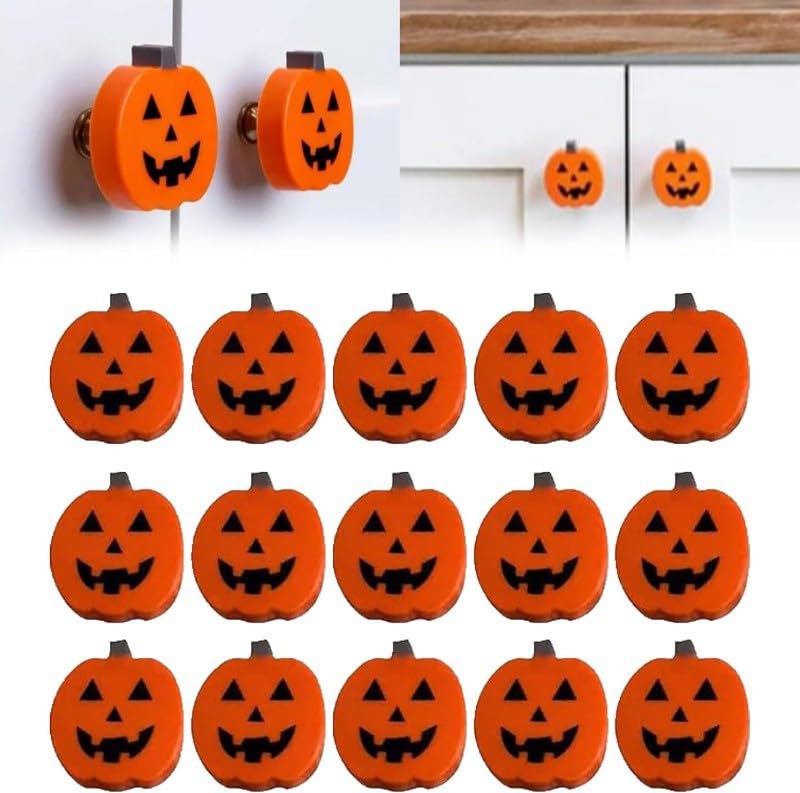 2024 Halloween Christmas Acrylic Silicone red + White Candy Cabinet knob Cover 20 Pieces for a Variety of Kitchen Cabinet knob Cover Living Room Bedroom Cabinet knob Cover (20 Pieces) (Orange)