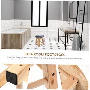 Amosfun 1pc Bathroom Stool Foot Pedicure Sitting Small Potty Training Stool Gardening Stool Chair Stools Plant Low Shoe Stepping Stool for Adults Wooden Stool Solid Wood