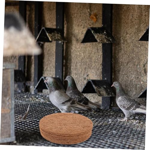 CORHAD 12pcs Pigeon Nest with Brown Cushion Budgie Bird Eggs Nesting Pads Fleece Bird Eggs Mat Nest Pads Chicken Bird Breeding Supplies Bird Hatching Incubator Bird Racing Mat Coop Coir