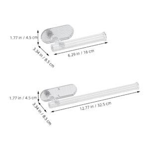 Anneome 2pcs Nail Towel Rack Kitchen Towel Bar Kitchen Towel Hangers Wall Mounted Towel Rack Toilet Paper Hanger Self Adhesive Hand Towel Holder Bath Towel Hanger Acrylic Transparent