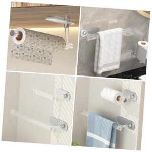 Anneome 2pcs Nail Towel Rack Kitchen Towel Bar Kitchen Towel Hangers Wall Mounted Towel Rack Toilet Paper Hanger Self Adhesive Hand Towel Holder Bath Towel Hanger Acrylic Transparent