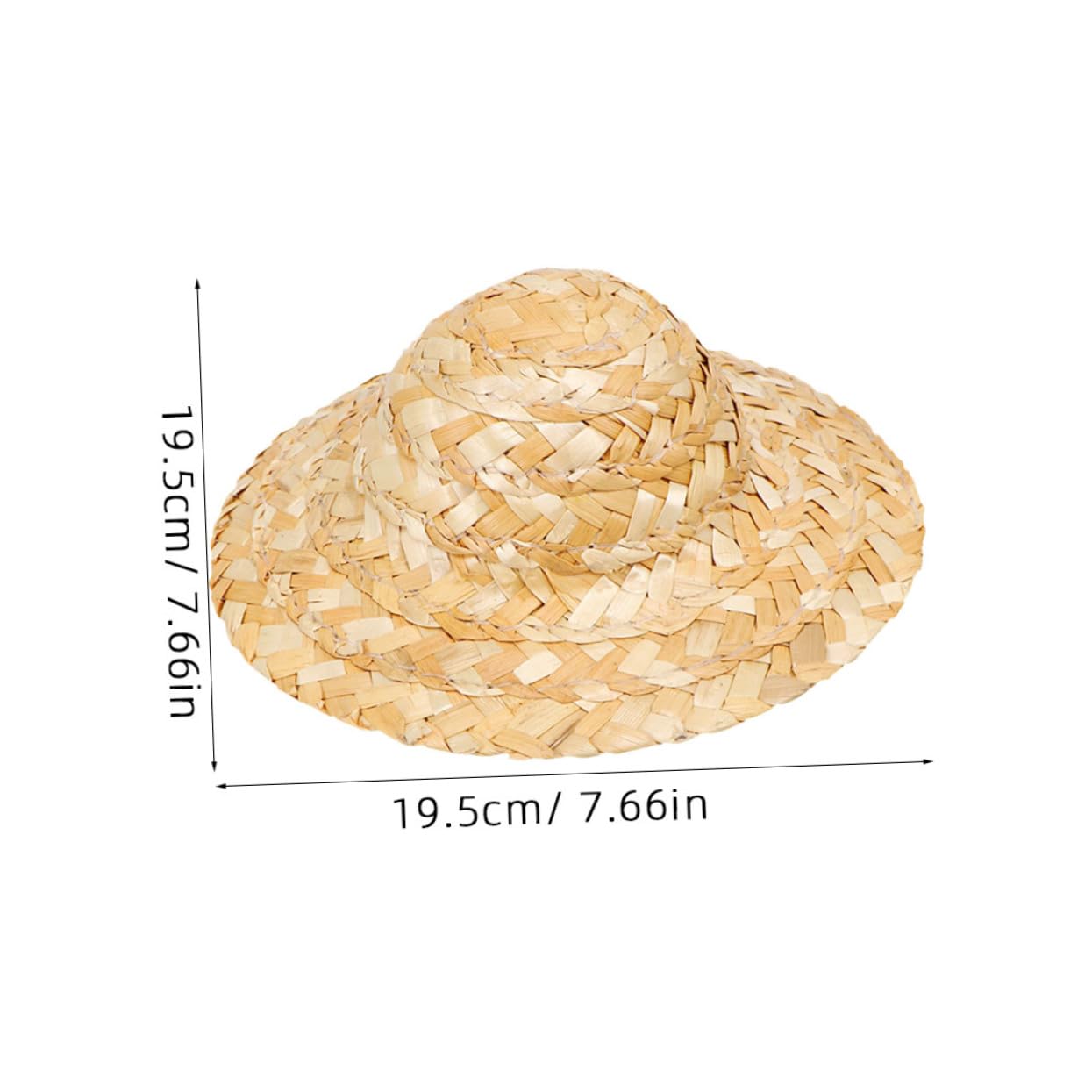 HOOTNEE 8pcs Braided Straw Hat Mini House Adornment Model Doll Top Hat Mini DIY Top Hat Small Hat DIY Prop Mini Hat Small Top Hat Creative Hat Ornament DIY Woven Straw Hat Small Hats Decor