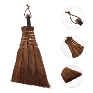 STOBAZA 2pcs Small Broom Handheld Broom Asian Straw Soft Broom Desk Cleaning Brush Natural Hand Broom Corn Whisk Broom Sweeper Broom Cleaning Broom Desktop Dust Broom Light Brown Palm