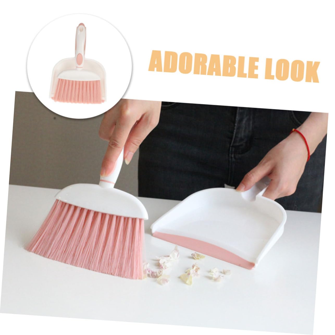 CONGARTENO 1 Set Mini Broom Dustpan Cleaning Brush Dustpan Detailing Brush Small Broom and Dustpan Mini Cleaning Brush Pet Nest Cleaning Tool Kitchen Stove Shovel Desktop Sweep Broom Car Pp