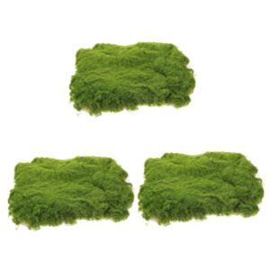 toddmomy 3pcs artificial moss artificial turf micro landscape tabletop decor greenery decor cuttable fake turf sand table turf mat sand table grass mat fake turf pad green turf plastic