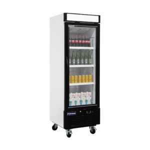 chumart 16 cu. ft commercial refrigerator with glass door, 25" display refrigerator single door beverage merchandiser with led light, small drink fridge for restaurant, shop