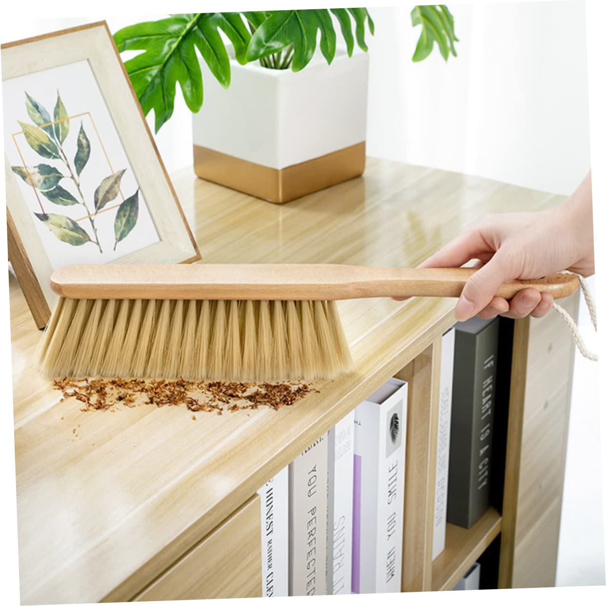 SEWOART Wooden Bed Brush Bristle Drafting Brush Carpet Brush Dusting Brush for Cleaning Bench Brush for Cleaning Broom Patio Cushion Cleaner Woodshop Brush Woodworking Cleaning Brush Door