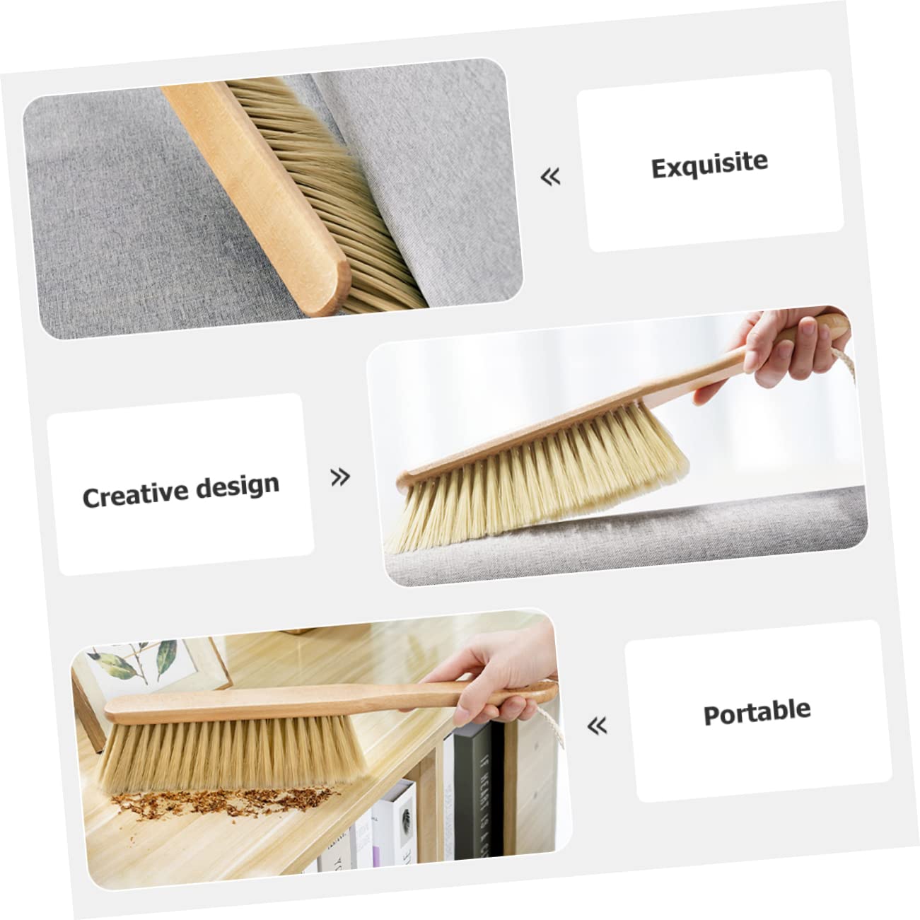 SEWOART Wooden Bed Brush Bristle Drafting Brush Carpet Brush Dusting Brush for Cleaning Bench Brush for Cleaning Broom Patio Cushion Cleaner Woodshop Brush Woodworking Cleaning Brush Door