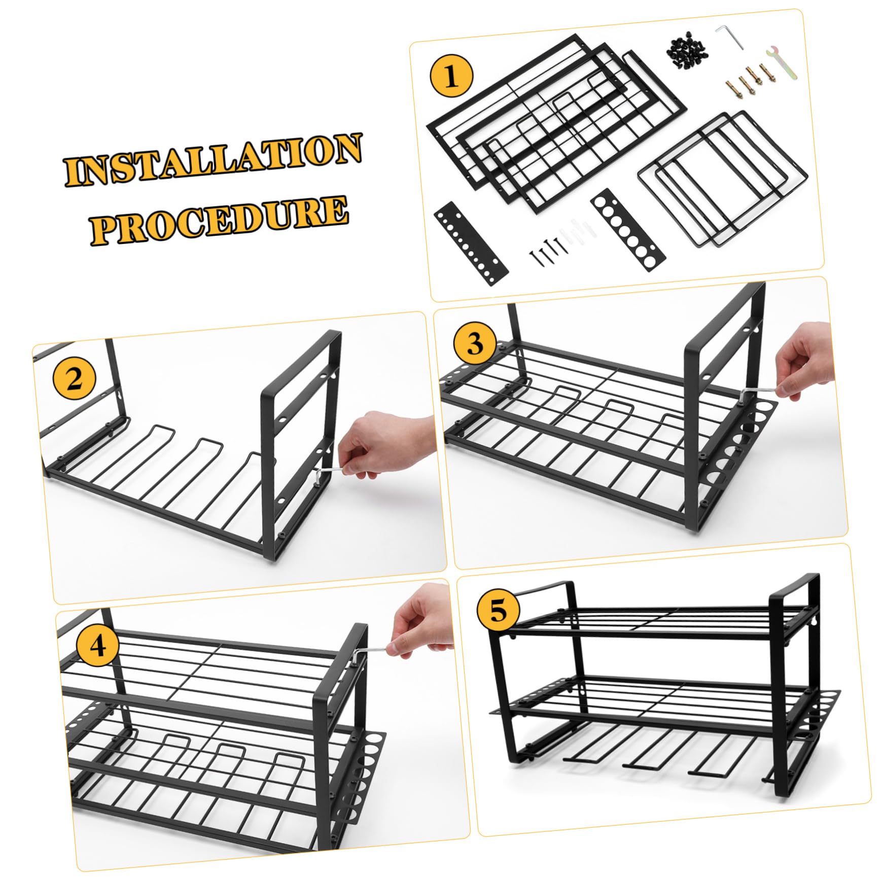 HOOTNEE Power Tool Organizer Storage Shelves Screwdriver Garage Tool Organizer Tool Room Supplies Hand Tool Holder Tool Organizer Wall Mount Tool Organizer and Storage Carbon Steel