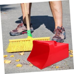 BUGUUYO Garbage Cleaning Dustpan Indoor Dustpans Commercial Sweeping Supplies Household Dustpans Stackable Feed Scoop Upright Pans Trash Cleaning Shovels Kitchen Dustpans Red Plastic