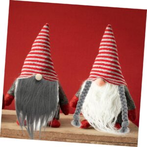 CORHAD 1 Set Dwarf Bearded Doll Beards with Wood Beads Gnome Braids for Crafting Fluffy Gnome Beard Crafting Gnomes Supplies DIY Gnome Making Material Gnome Supplies Fake Beard Polyester