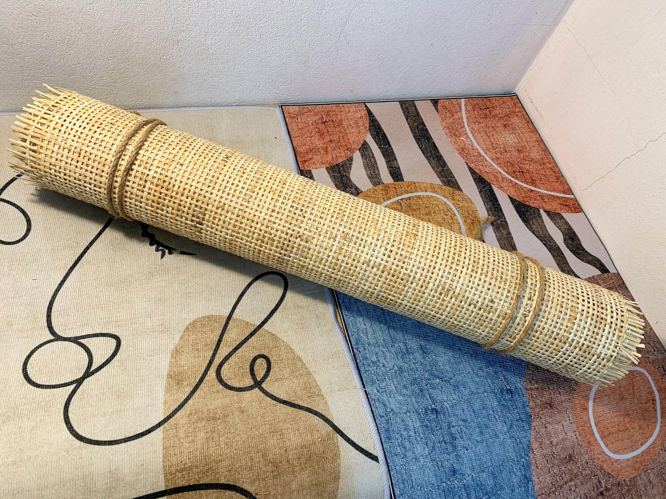 20" (1.7Feet) Width x 6.6 Feet Length Natural Rattan Roll, Rattan, Large Size Cane Webbing, Rattan Fabric, Caning Material, Cane Webbing Roll, Rattan Webbing from Origin Asia for Rattan Furniture