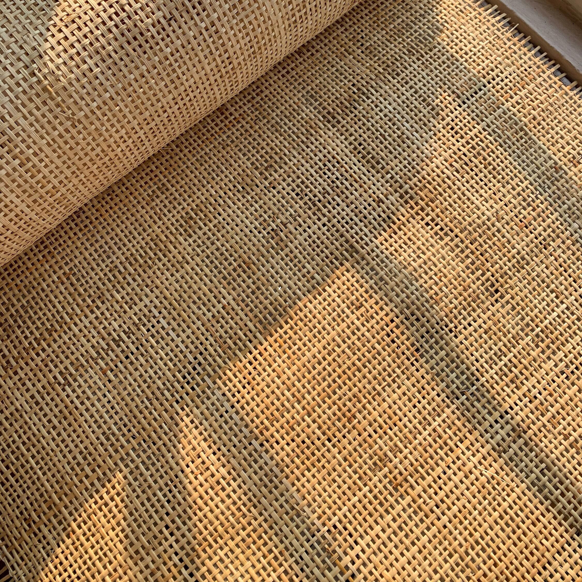 20" (1.7Feet) Width x 6.6 Feet Length Natural Rattan Roll, Rattan, Large Size Cane Webbing, Rattan Fabric, Caning Material, Cane Webbing Roll, Rattan Webbing from Origin Asia for Rattan Furniture