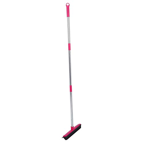 Multifunction Telescopic Floor Carpet Broom, Pet Hair Dust Removal Cleaner, Sweeper, Tools (Pink)