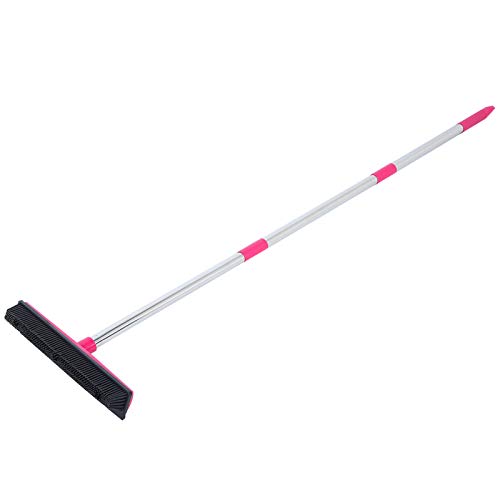 Multifunction Telescopic Floor Carpet Broom, Pet Hair Dust Removal Cleaner, Sweeper, Tools (Pink)