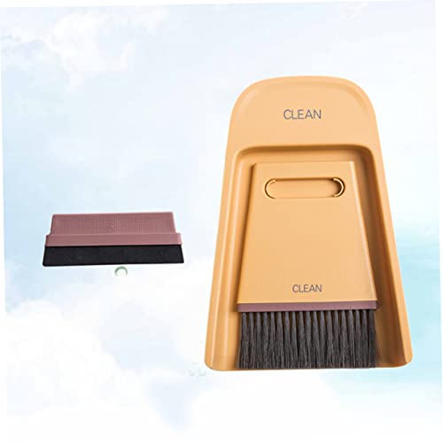 SOESFOUFU Household Broom and Dustpan Key Board Broom Household Broom Dustpan Dog Dust Brush Table Broom and Dustpan Desktop Mini Broom Soft Bristle Broom Countertop Dustpan Dust Pan Yellow