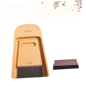 COLLBATH 1 Set Cage Cleaner Small Dustpan Brush Soft Bristle Broom Mini Broom Dustpan Desk Cleaning Dustpan Cleaning Supplies Cleaning Brushes Cleaning Tools Desktop Cleaner Dustpan Yellow