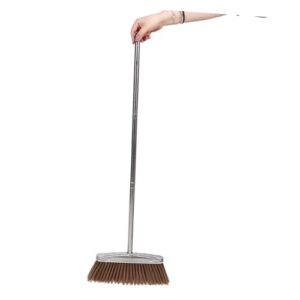 ROMISBABA 1 Set Stainless Steel Trash Shovel Standing Broom and Dustpan Hardwood Floor Broom Litter Heavy Duty Dustpan Lobby Dustpan Stand up Dust Pan and Broom Brooms Office Broom Silver