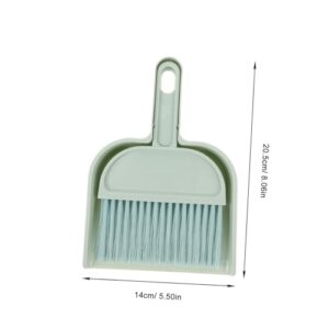 ORFOFE 2 Sets Household Supplies Desktop Sweep Broom Keyboard Brush Floor Broom Dustpan Mini Hand Broom Mini Cleaning Brush Keyboard Duster Mini Broom para Limpiar Mini Brush Blue