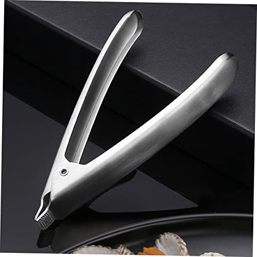 FELTECHELECTR Stainless Steel Clam Opener Knives Dexter Knives Daily Use Clam Clamp Ergonomic Clam Clamp Clams Open Clips Kitchen Clam Clamp Blood Clam Clip Pine Nut Opener Silver