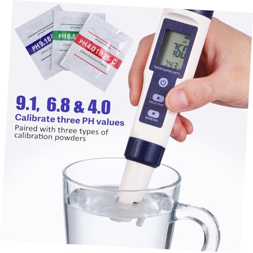 ROMISBABA Water Quality Tester Handheld Water Tester Water Ph Tester Tds Water Tester Pool Salt Tester Aquarium Water Tester Ec Meter Water Tester for Home Ph Meter Pool Water Tester Plastic