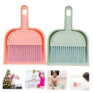 ORFOFE 2 Sets Household Supplies Desktop Sweep Broom Keyboard Brush Floor Broom Dustpan Mini Hand Broom Mini Cleaning Brush Keyboard Duster Mini Broom para Limpiar Mini Brush Blue