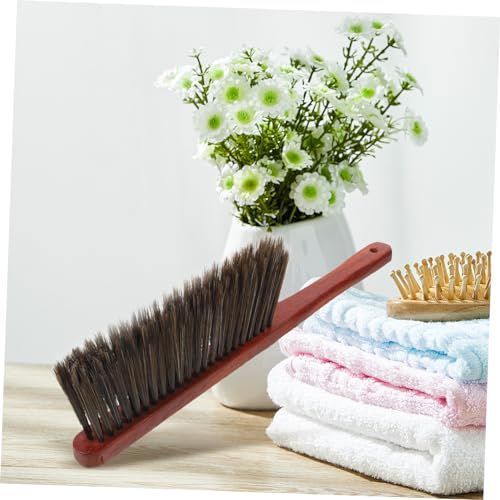 MUCKLILY Long Handle Bed Brush Brushes Cleaning Brush Broom Dusting Brush Sofa Dust Brush Upholstery Brush Car Brush Clothes Brush Bench Brush Hand Brush Dust Remover Brush Brown Wood