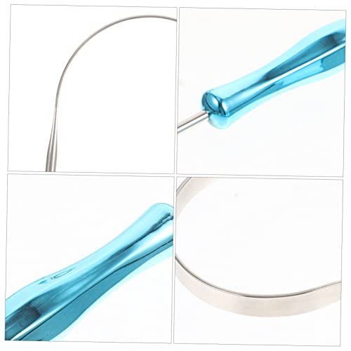 Outanaya 2pcs U-shaped Oral Scraper Scraping Scraper Scrapers Scraper for Brush Sky-blue Abs