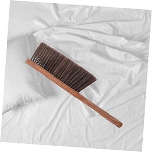 SEWOART 1pc Bed Brush Car Cleaning Brush Soft Cleaning Brush Couch Cleaning Brush Hand Brush para Limpiar Broom Handle Counter Broom for Cleaning Rug Brush with Handle Brown Wood