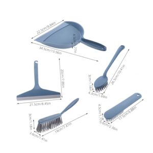 TOBBOMEY 1 Set Mini Broom Set Whisk Broom Small Dust Pan Keyboard Cleaning Brush Mini Broom with Dustpan Brooms Desk Small Hand Whisk Broom Cartoon Broom Handle Handheld Broom Blue The Pet