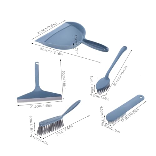 TOBBOMEY 1 Set Mini Broom Set Whisk Broom Small Dust Pan Keyboard Cleaning Brush Mini Broom with Dustpan Brooms Desk Small Hand Whisk Broom Cartoon Broom Handle Handheld Broom Blue The Pet