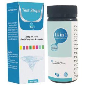 water testing kits, 100pcs 14 in 1 water test kit, drinking water test kit, water test strips, home water testing kit for hardness, lead, water tester for drinking water