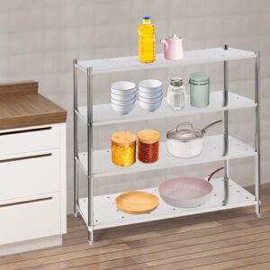 DAJILISHI Storage Shelf, 4-Tier Storage Shelving Unit, Stainless Steel Garage Shelf, 60x18.5 x 60 inch Heavy Duty Storage Shelving, 1320 Lbs Total Capacity with Adjustable Height and Vent Holes