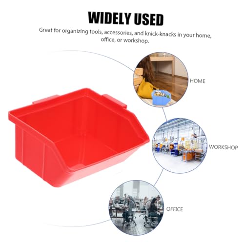 HONMEET 5pcs Red Small Parts Organizer Hardware Storage Rack Storage Boxes Abs Garage Storage System