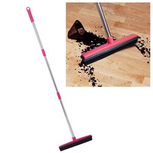 Multifunction Telescopic Floor Carpet Broom, Pet Hair Dust Removal Cleaner, Sweeper, Tools (Pink)