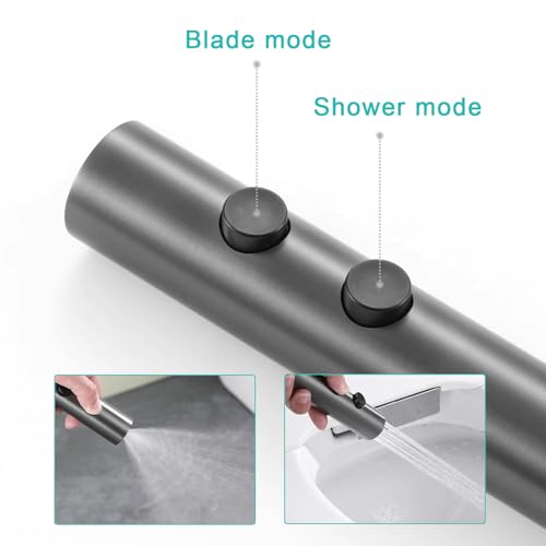 GLYYR Brass Handheld Bidet Sprayer for Toilet, 2-Mode Bidet Sprayer with Bidet Hose, Cloth Diaper Toilet Sprayer Bidet Attachment, Suitable for for Feminine Hygiene, Gun Gray