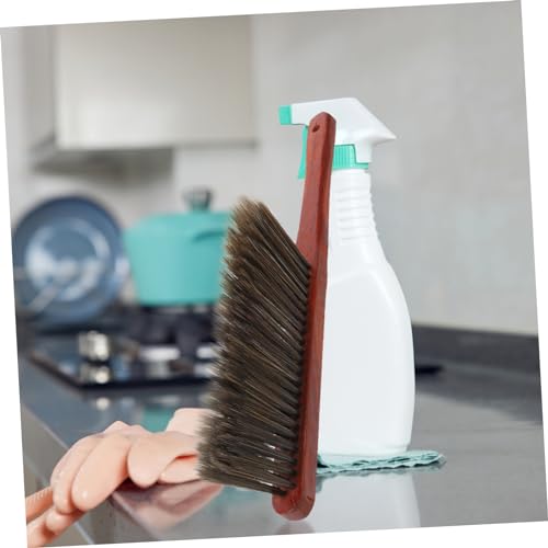 MUCKLILY Long Handle Bed Brush Brushes Cleaning Brush Broom Dusting Brush Sofa Dust Brush Upholstery Brush Car Brush Clothes Brush Bench Brush Hand Brush Dust Remover Brush Brown Wood