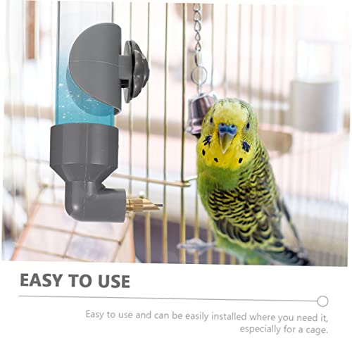 Toddmomy Bird Drinker Birds Supplies Parakeet Feeder Parakeet Bird Cage Automatic Bird Feeder Budgie Cage Accessories Bird Hanging Water Bottle Water Holder Pigeon Water Feeder PVC Grey