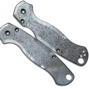 Alien Black engraved Titanium Scales for Spyderco Paramilitary 2 PM2