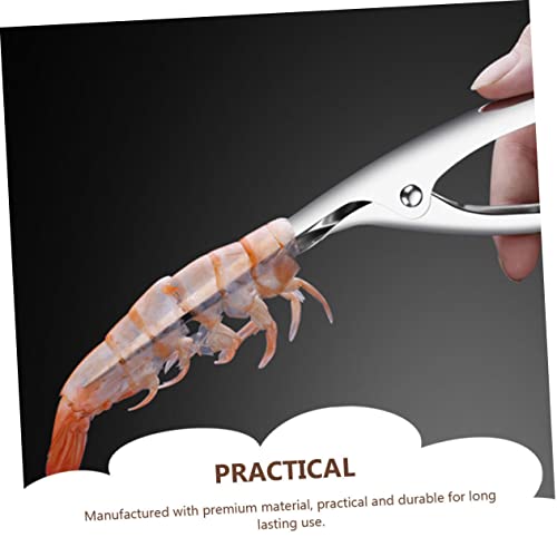 FELTECHELECTR 1 Set Stainless Steel Shrimp Opener Seafood Shell Peeler Shrimp Prawn Peeler Shrimp Line Prawn Cleaner Tool Shrimp Cutter Deveiner Shrimp Cleaner Shrimp Shell Remover Wooden