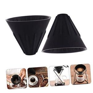 JEWEDECO 2 Pcs Coffee Funnel Espresso Tamper Station Espresso Coffee Machine Silicon Coffee Coffee Filter Cup Manual Coffee Filter Tea Brewing Filter Silicon Tea Black