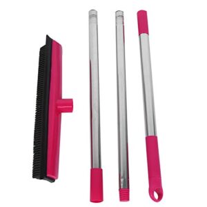 Multifunction Telescopic Floor Carpet Broom, Pet Hair Dust Removal Cleaner, Sweeper, Tools (Pink)