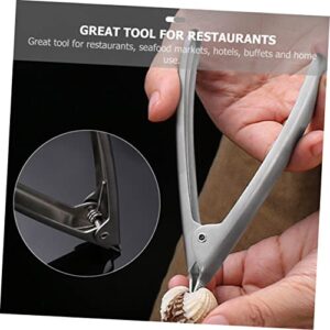 FELTECHELECTR Stainless Steel Clam Opener Knives Dexter Knives Daily Use Clam Clamp Ergonomic Clam Clamp Clams Open Clips Kitchen Clam Clamp Blood Clam Clip Pine Nut Opener Silver