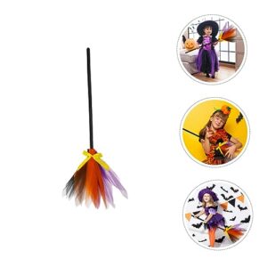 Gogogmee Plastic Witch Broom Decor Cosplay Witch Broom Cosplay Witch Broom Witch Accessories Mesh