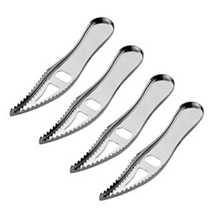 uthclo 4pcs fish scale planer fish cleaning tools fish scales remover bottle cap opener stainless spatula fish scale brush travel bottle opener fish scaler cleaner stainless steel silver