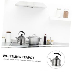 GRADENEVE 1pc Stainless Steel Kettle Whistling Water Kettle Small Espresso Machine Whistle Kettle Heated Coffee Mug Japanese Tea Pots Boiling Portable Water Kettle Whistle Teakettle Silver