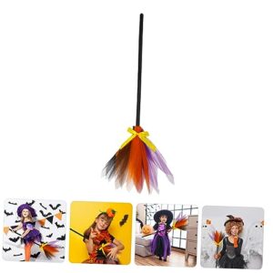 Gogogmee Plastic Witch Broom Decor Cosplay Witch Broom Cosplay Witch Broom Witch Accessories Mesh